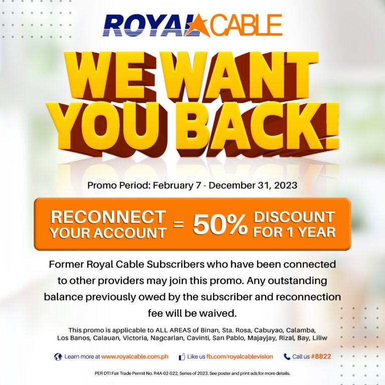 We want you back promo - Royal Cable